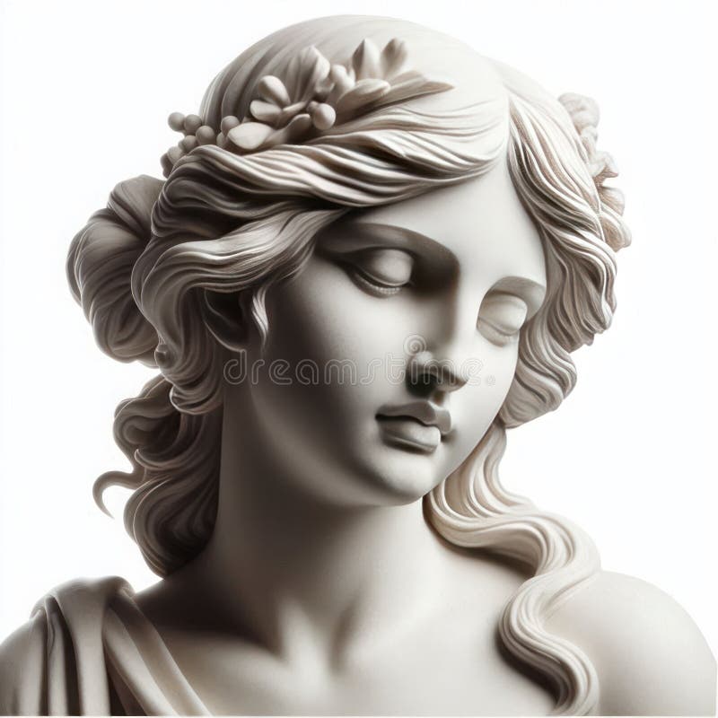 Female Marble Bust with Closed Eyes. Stock Photo - Image of feminine ...
