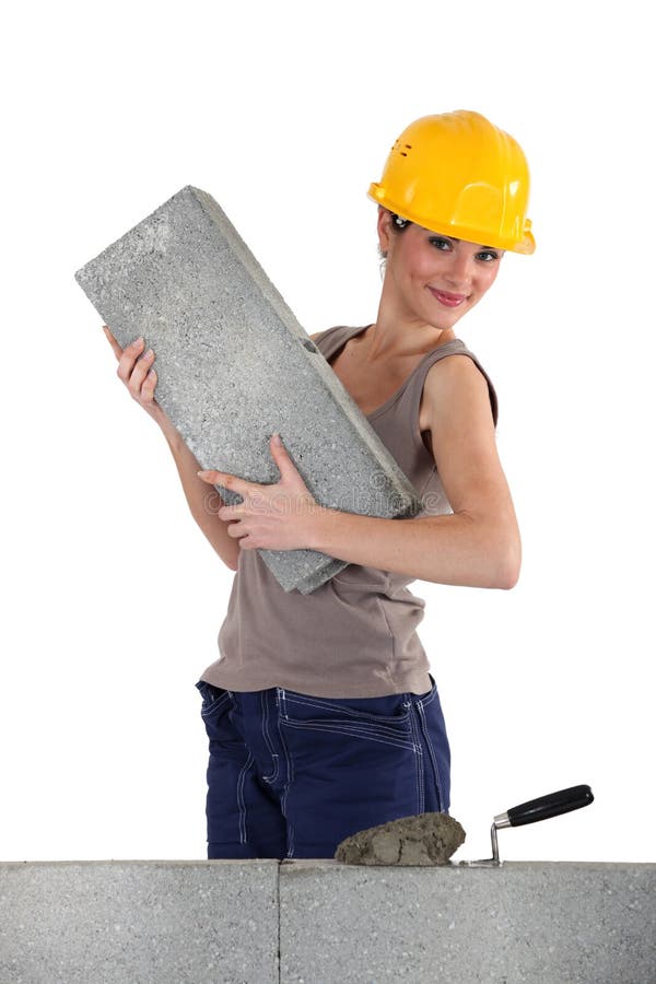 Female mason working stock photo. Image of professional - 26703670