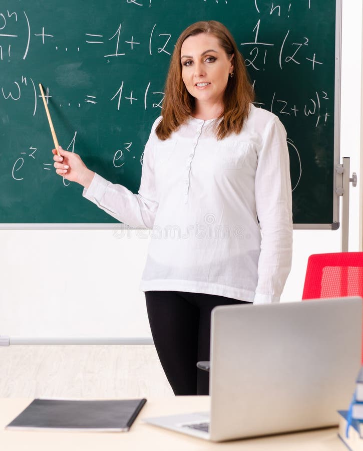 Female Math Teacher in the Classroom Stock Image - Image of classroom ...