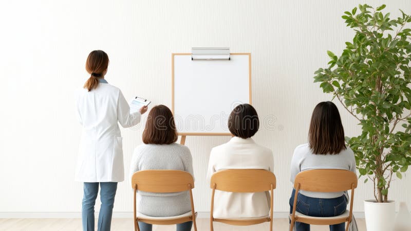 Female Medical Instructor Leading Training Session with Three Women in ...