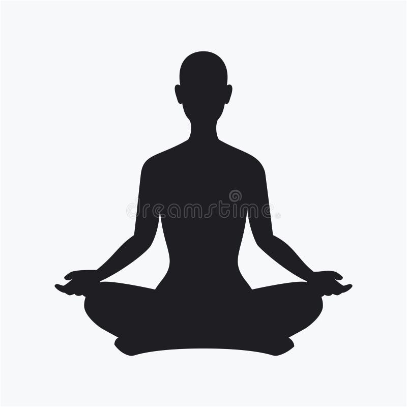 Female Meditation Silhouette. Isolated Vector Illustration Stock Vector ...