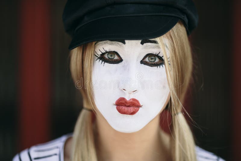 Female Mime stock image. Image of blond, face, inspiration - 34062371