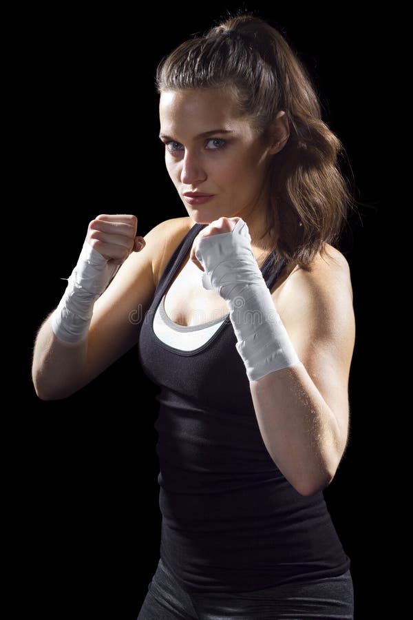 Female MMA Fighter stock photo. Image of portrait, boxing - 32763436