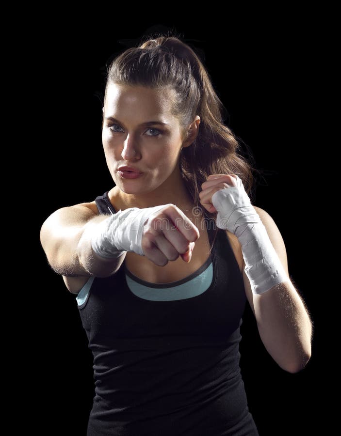 Female MMA Fighter stock photo. Image of portrait, boxing - 32763436