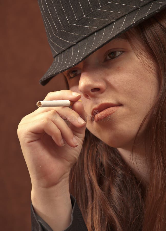 Female Mobster Having a Smoke Stock Photo - Image of evil, foxy: 13539766