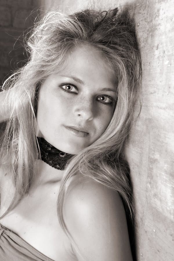 Female Model stock image. Image of features, wall, stylish - 7355997