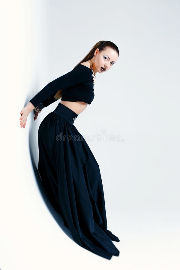 Female Model in Black Clothes Stock Photo - Image of romantic, elegance ...