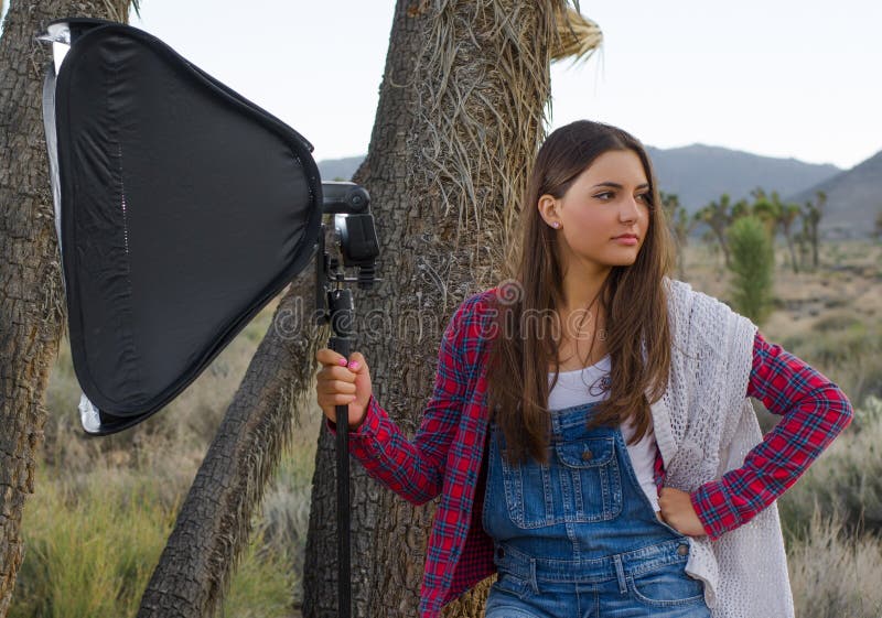 Female Model in the Desert stock photo. Image of dress - 95403170