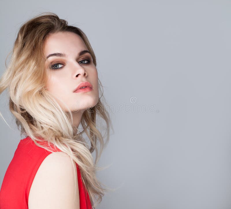 Female model face portrait stock image. Image of close - 113158973