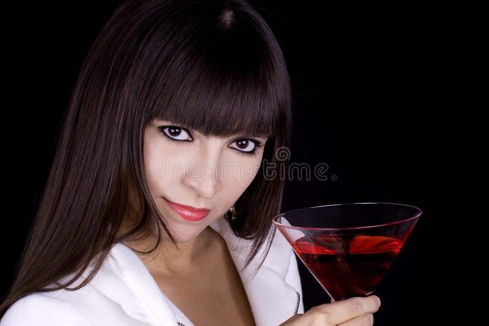 Female model with martini stock photo. Image of blond - 11709764