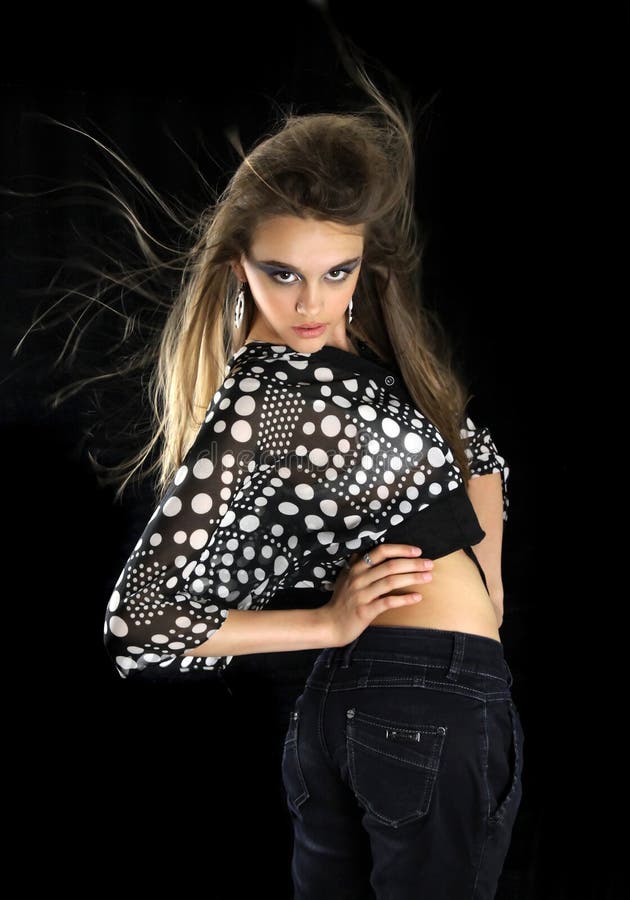 Mischievous girl stock photo. Image of clothing, expression - 81935416