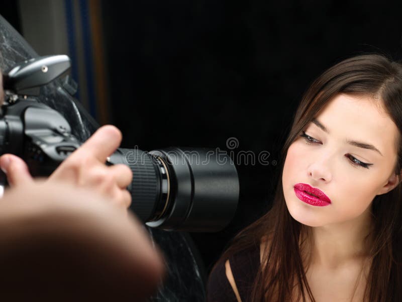 Female Model on Photo Shoting in Studio Stock Photo - Image of fashion ...