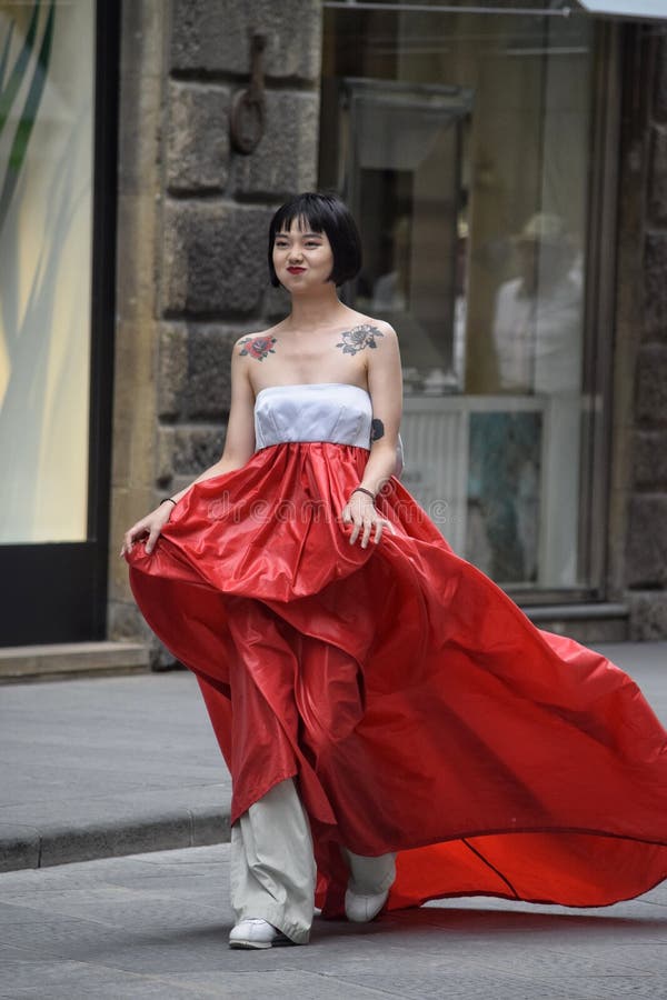 Model posing in street editorial stock photo. Image of street - 122696673