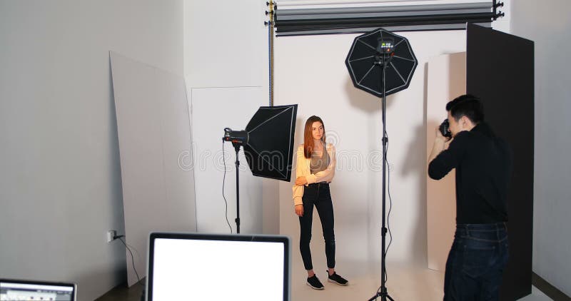 Female Model Posing for a Photo Shoot Stock Video - Video of camera ...
