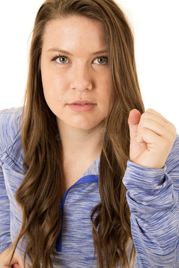 Female Model Running Motion Towards Camera Close Up Portrait Stock ...