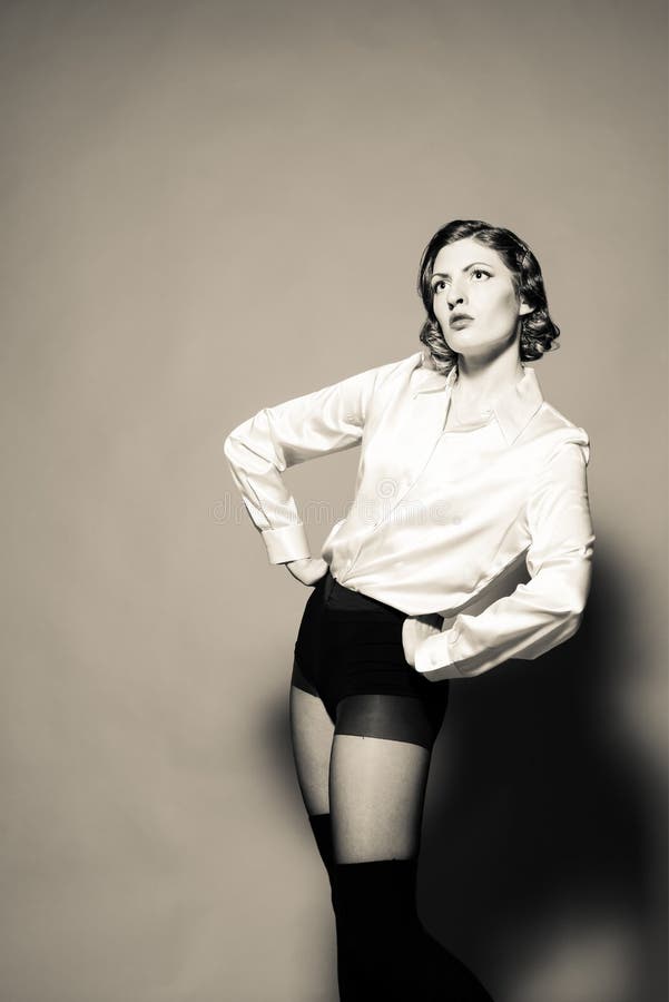 Female Model with Strong Features Stock Image - Image of hair, vintage ...