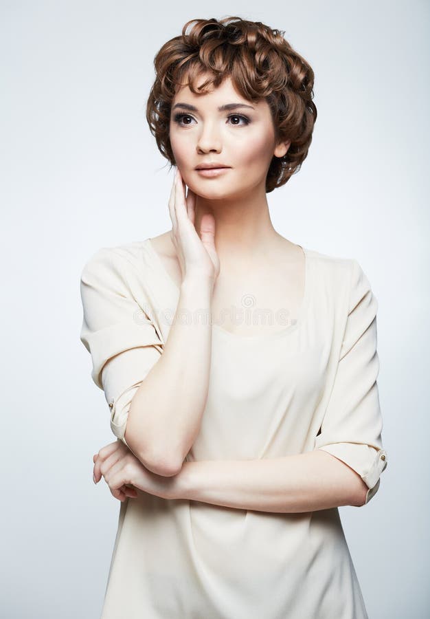 Female Young Model in Silver Evening Long Dress. Stock Image - Image of ...