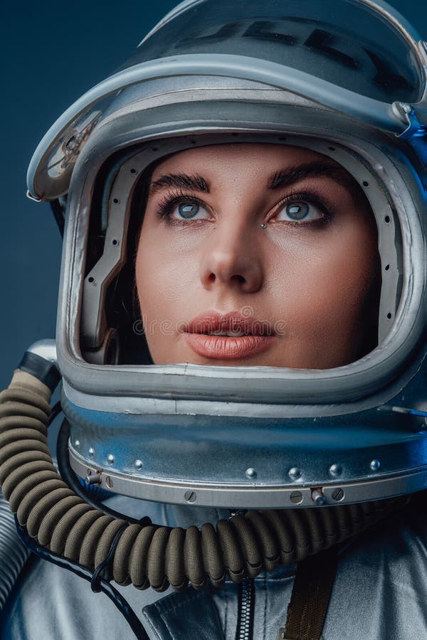 Female Cosmonaut Dressed in Costume Holding Helmet Stock Photo - Image ... Female Cosmonaut Dressed in Costume Holding Helmet Stock Photo - Image ...