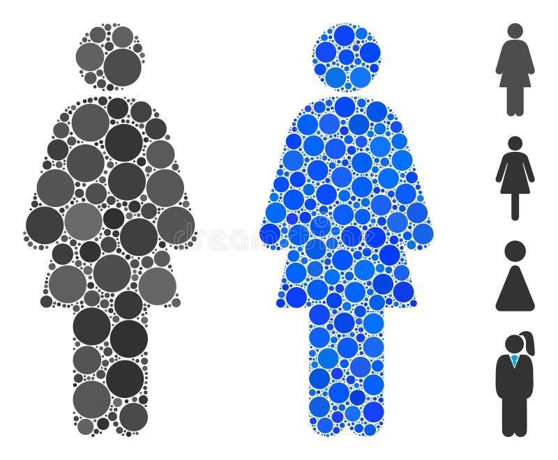 Female Mosaic Icon of Circles Stock Illustration - Illustration of ...
