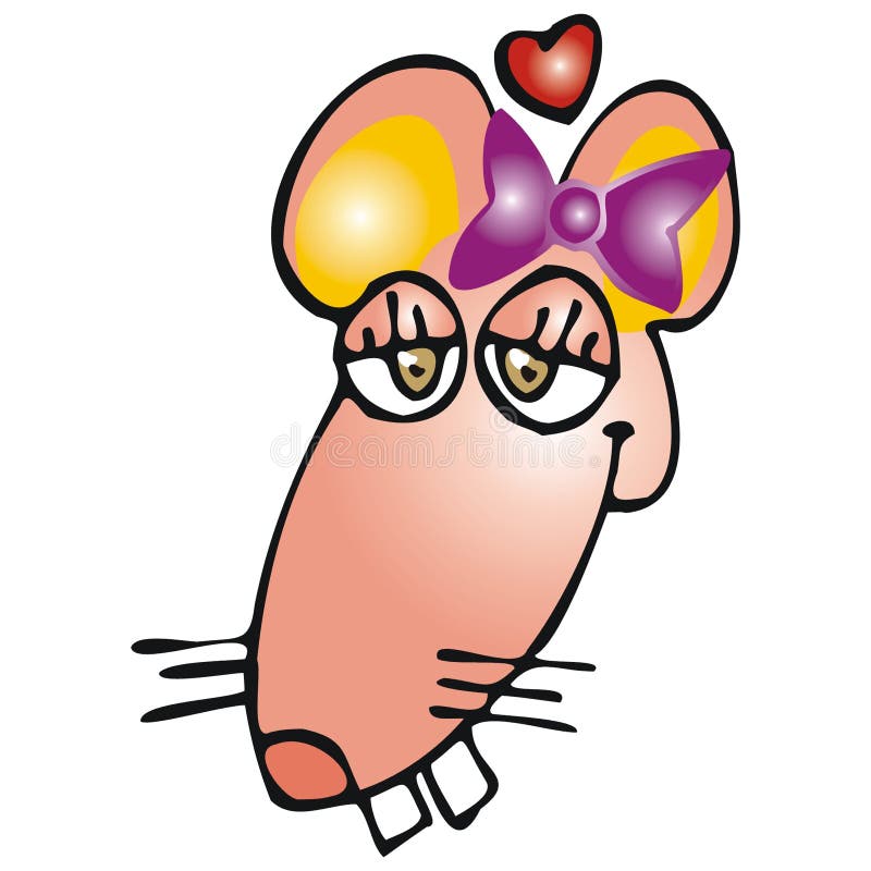Female mouse in love stock vector. Illustration of cartoon - 2500584