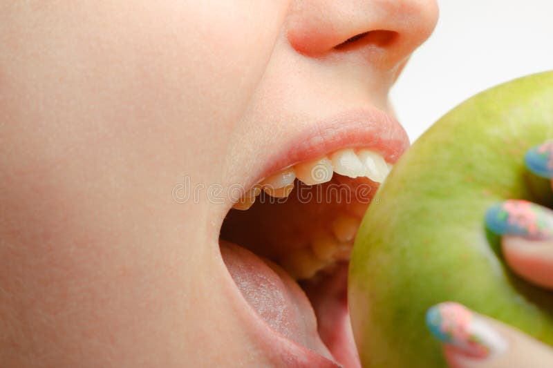 Healthy teeth and apple stock image. Image of cosmetology - 10057563