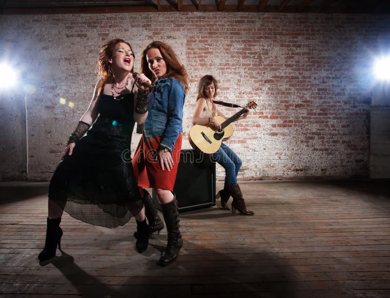 Female musicians stock image. Image of contemporary, guitarist - 14209053