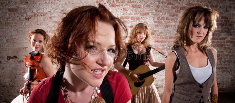 Female musicians stock image. Image of necklace, pretty - 14742841