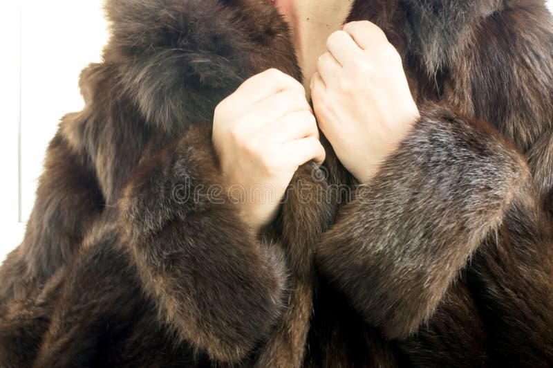 Female natural mink coat stock photo. Image of mink, hand - 46643014