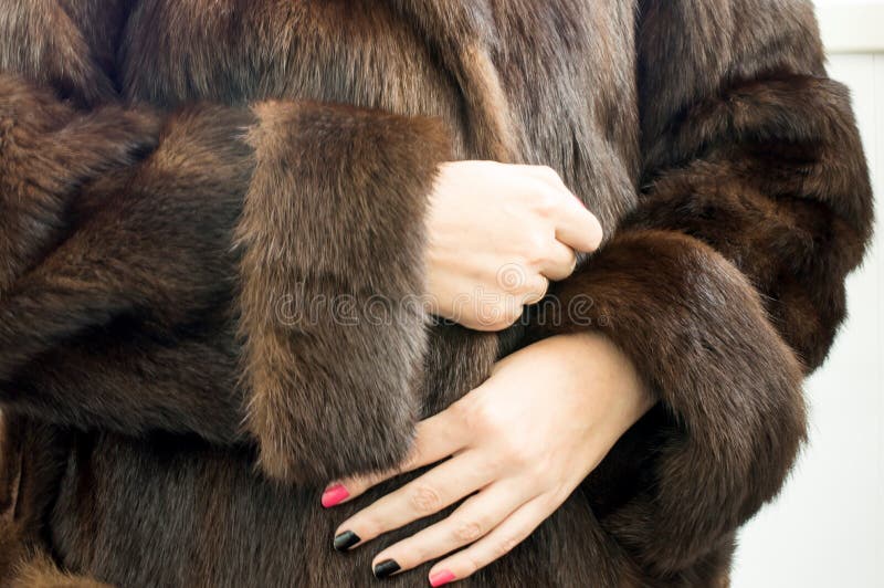 Female natural mink coat stock photo. Image of female - 46643090