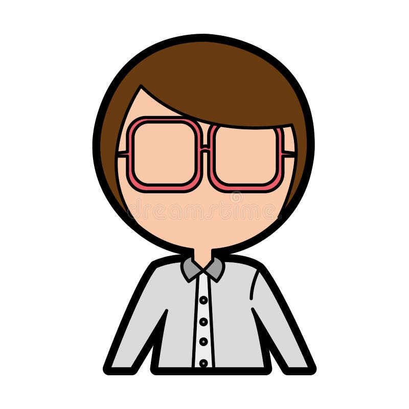 Female Nerd Avatar Character Stock Vector - Illustration of isolated ...