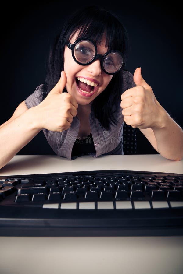 Stereotypical Nerd in Glasses Stock Photo - Image of boring, derogatory ...