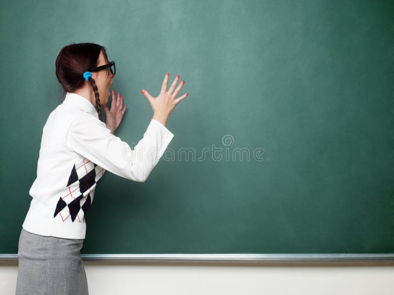 Female Nerd Yelling Blackboard Stock Photos - Free & Royalty-Free Stock ...