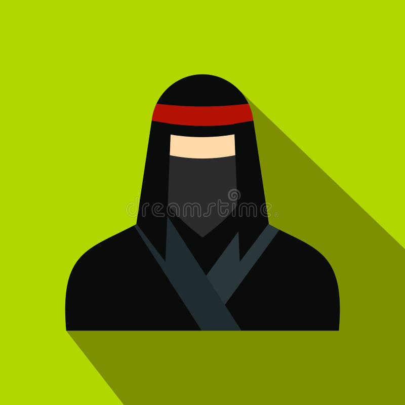 Female Ninja in Mask Black Simple Icon Stock Vector - Illustration of ...