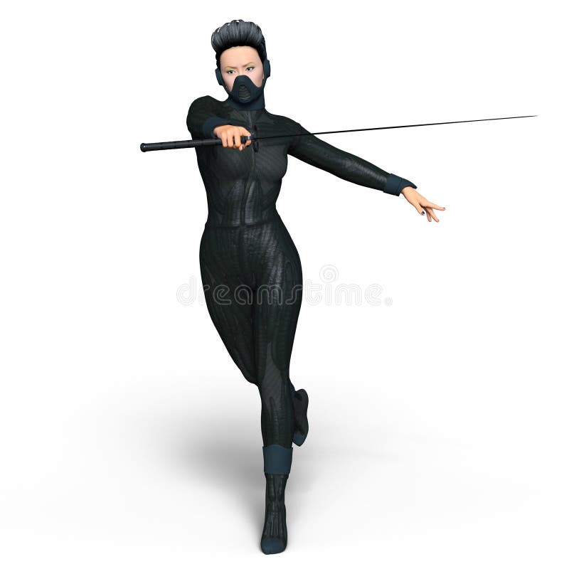 Female ninja stock illustration. Illustration of costume - 73063080