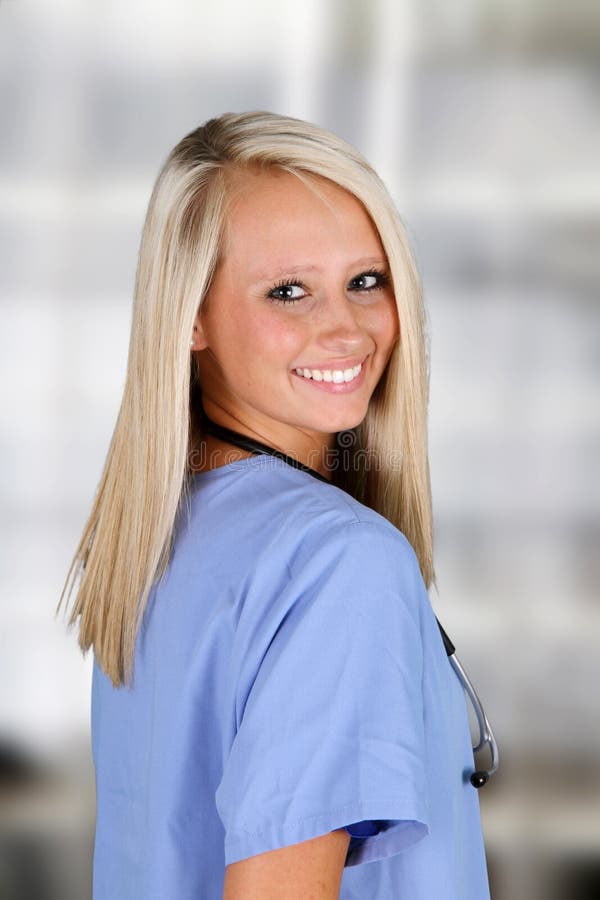 Attractive Blonde Female Caucasian Nurse Doctor Stock Photo - Image of ...