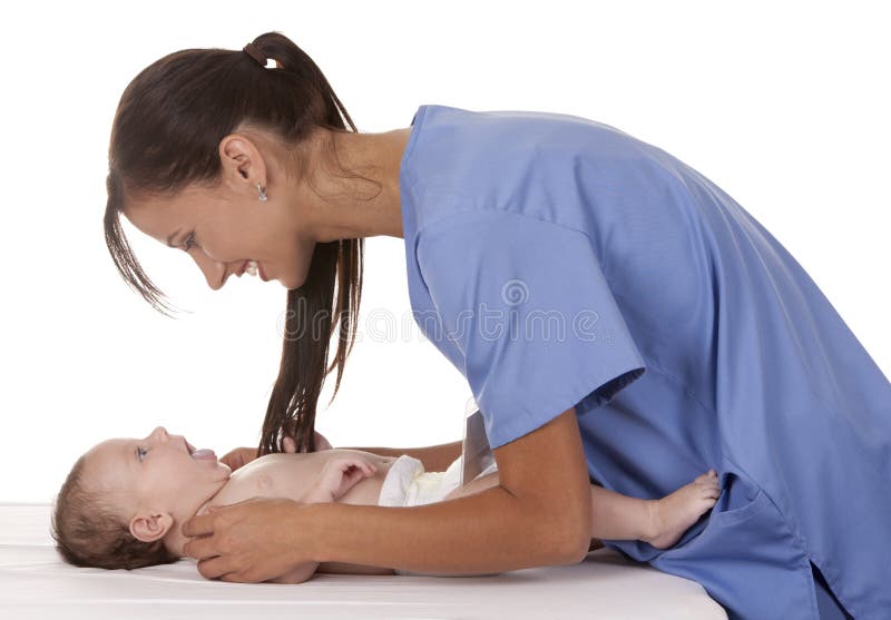 Nurse Looking at Patient Feeding Milk To Baby at Stock Image - Image of ...