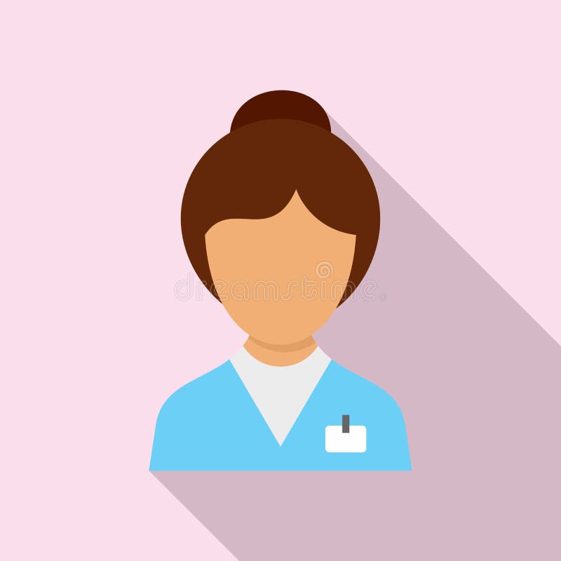 Female Nurse Icon, Flat Style Stock Vector - Illustration of icon, male ...