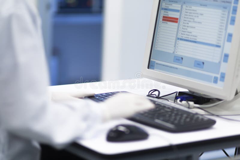 Female Nurse Working on Laptop Computer Stock Image - Image of beauty ...