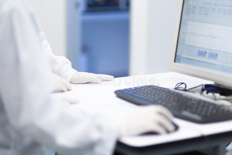 Female Nurse Working on Laptop Computer Stock Image - Image of laptop ...