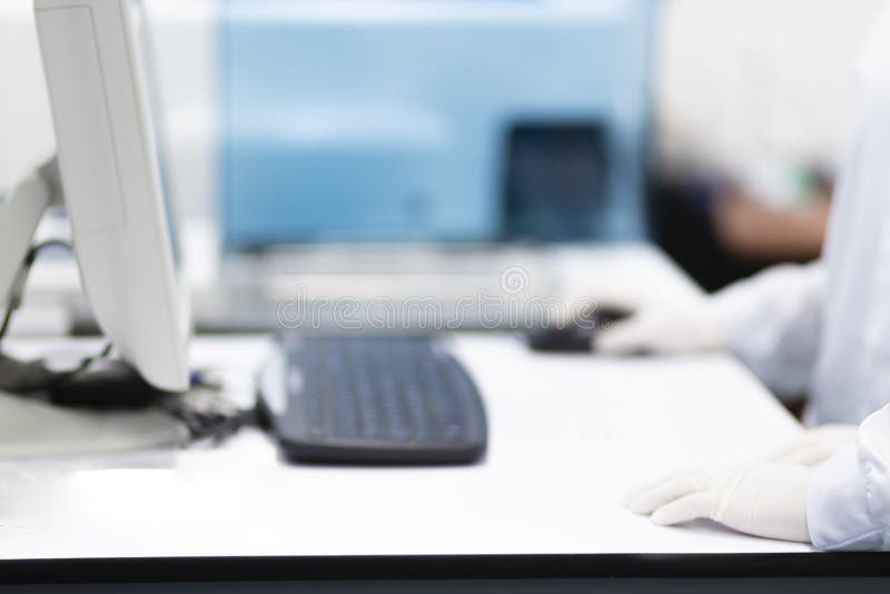 Female Nurse Working on Laptop Computer Stock Image - Image of health ...
