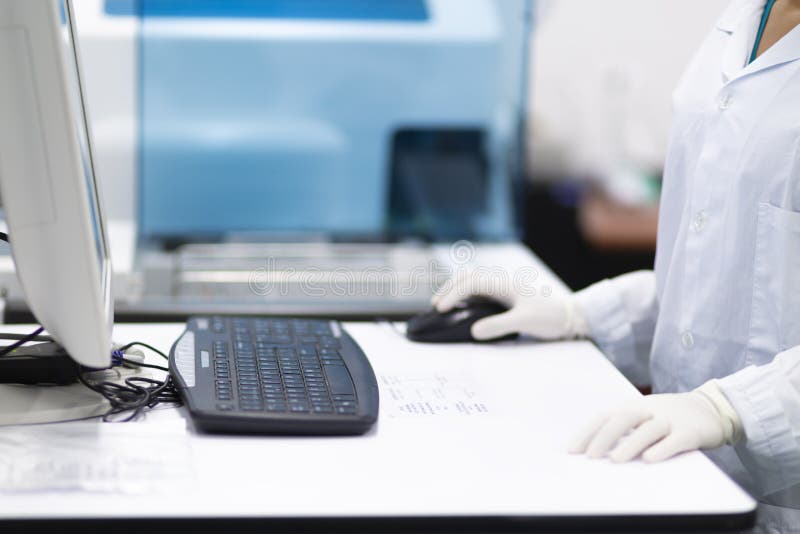 Female Nurse Working on Laptop Computer Stock Photo - Image of illness ...