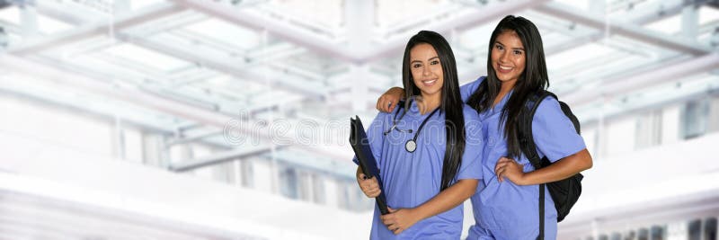 Female Nursing Students stock photo. Image of scrubs - 130216380