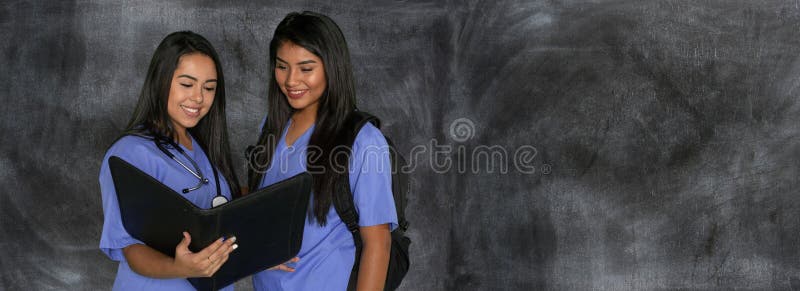 Three Nursing Students stock image. Image of hospital - 136596007