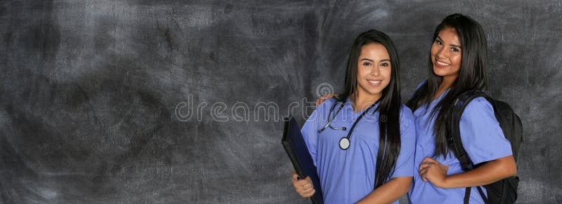 Female Nursing Students stock photo. Image of scrubs - 130216938