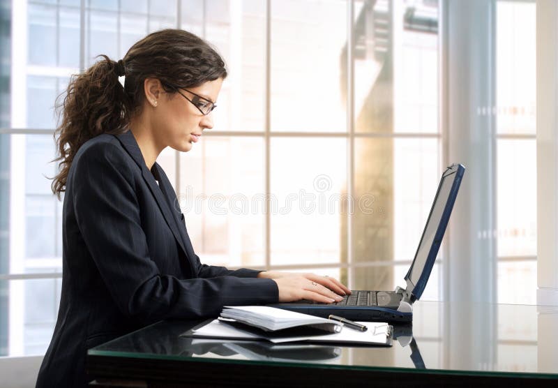 Female Office worker stock photo. Image of business, computer - 2455960