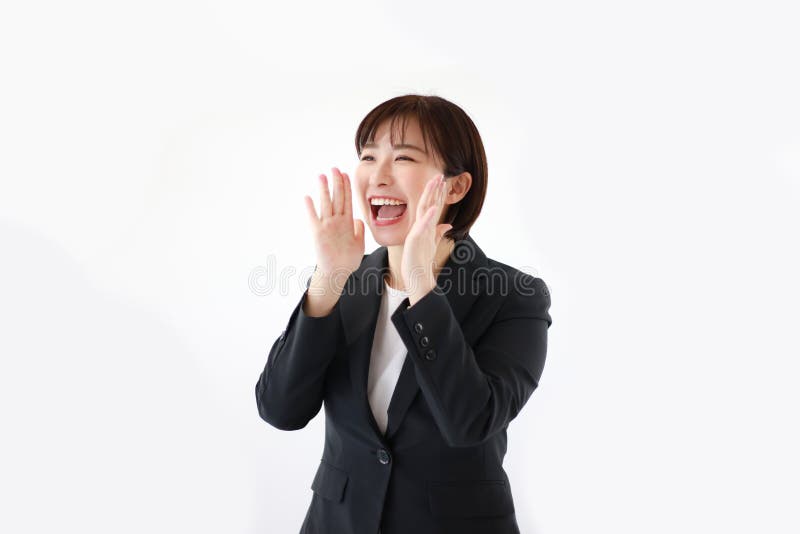 Female Office Worker Cheering Stock Image - Image of employee, good ...