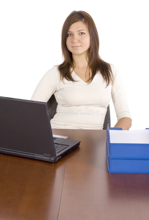 Female Office Worker at the Desk Stock Photo - Image of manager ...