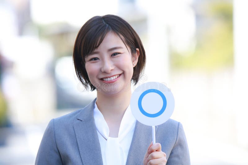 Female Office Worker with a Round Bill Stock Image - Image of person ...