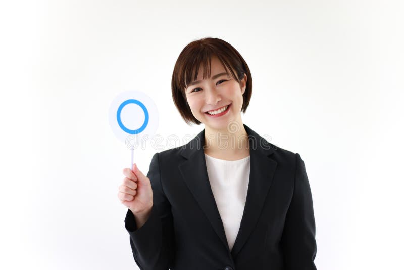 Female Office Worker with a Round Bill Stock Image - Image of ...