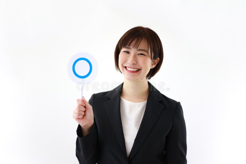 Female Office Worker with a Round Bill Stock Image - Image of smile ...